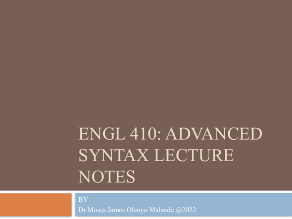 (PPT) Advanced syntax lesson notes