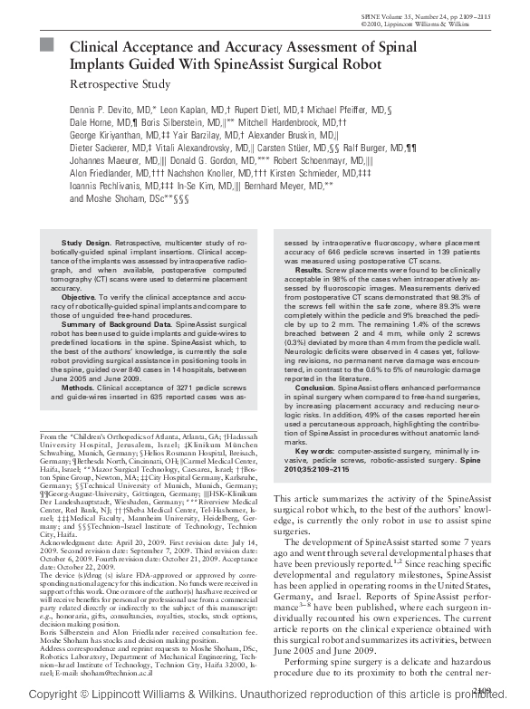 (PDF) Clinical Acceptance and Accuracy Assessment of Spinal Implants ...