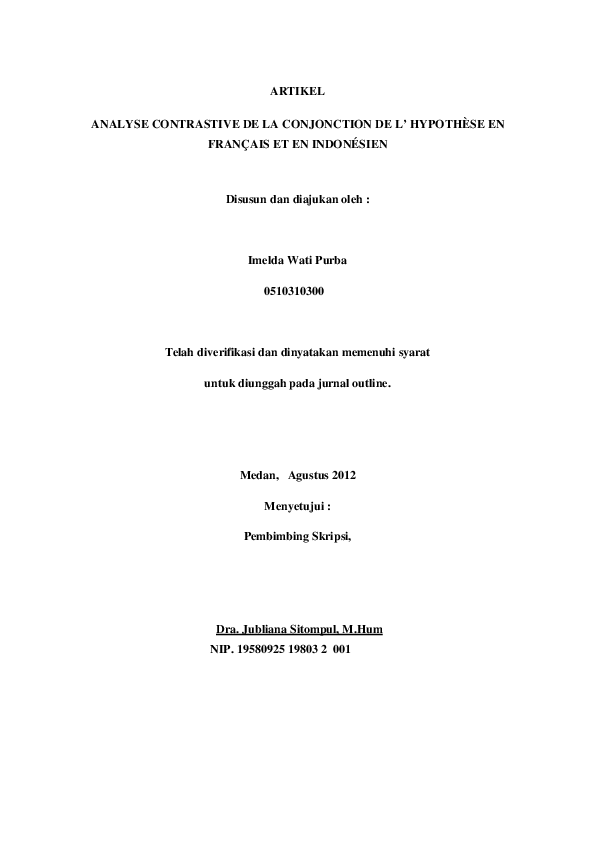 (PDF) Analyse Contrastive De La Conjonction De L’ Hypothèse en Français ...