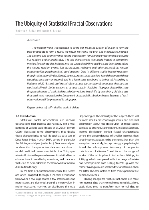 (PDF) The Ubiquity of Statistical Fractal Observations