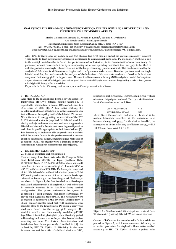 Pdf Analysis Of The Irradiance Non Uniformity On The Performance Of