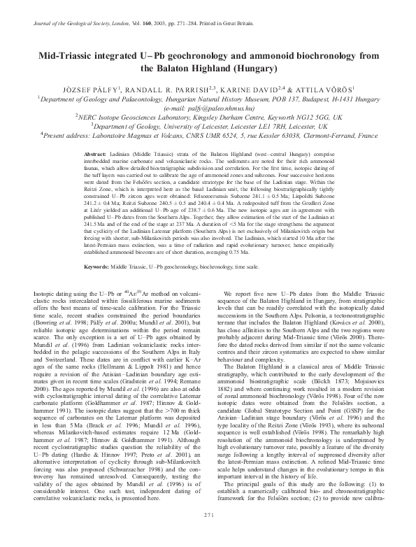(PDF) Mid-Triassic integrated U–Pb geochronology and ammonoid ...