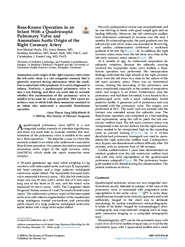 (PDF) At Ross-Konno Operation in an Infant with a Quadricuspid ...