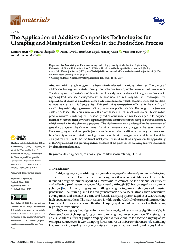 (PDF) The Application of Additive Composites Technologies for Clamping ...