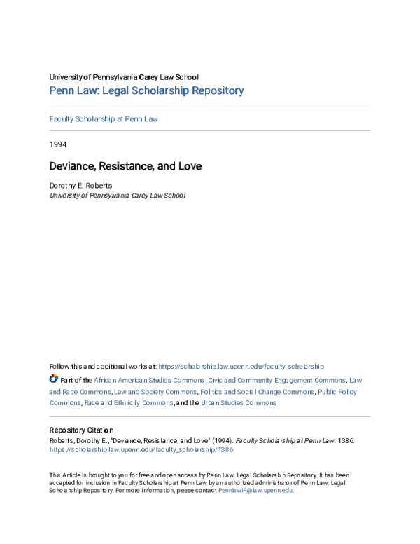 (PDF) Deviance, Resistance, and Love