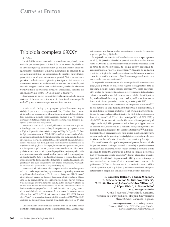 (PDF) Triploidía completa 69XXY