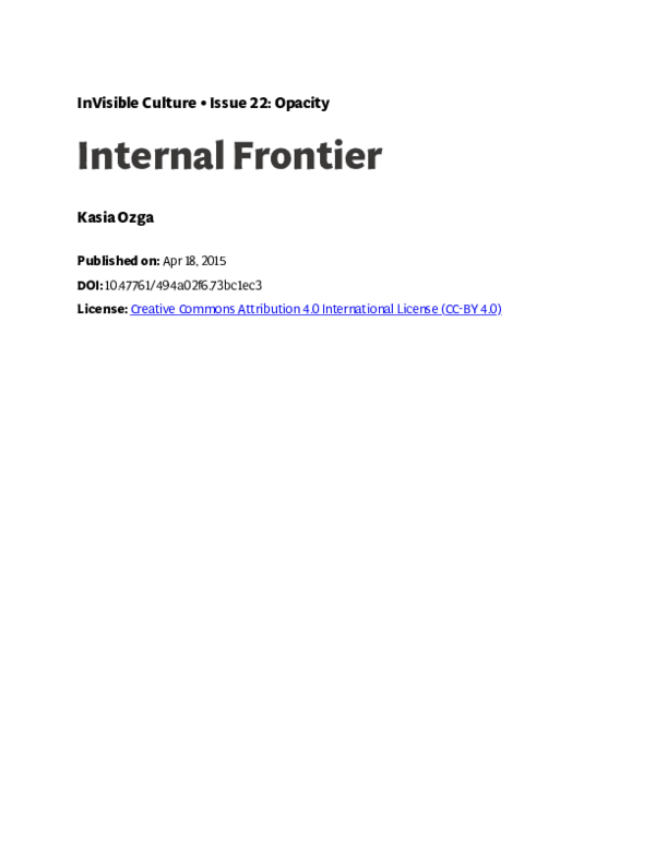 (PDF) Internal Frontier