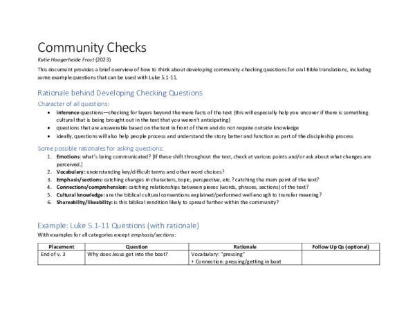 (PDF) Community check questions