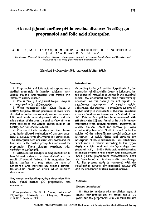 (PDF) Altered Jejunal Surface pH in Coeliac Disease: Its Effect on ...