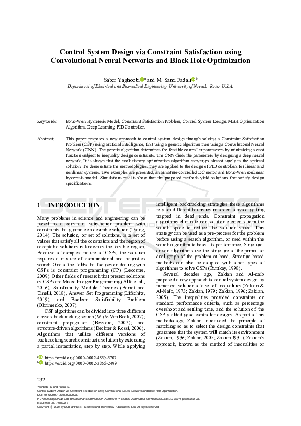 (PDF) Control System Design via Constraint Satisfaction using Convolutional Neural Networks and ...