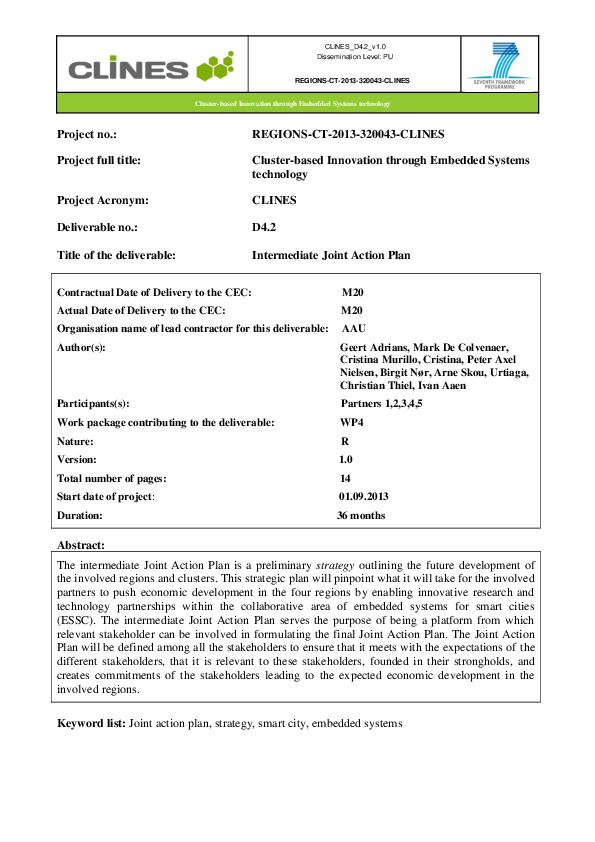(PDF) Intermediate Joint Action Plan, D4.2