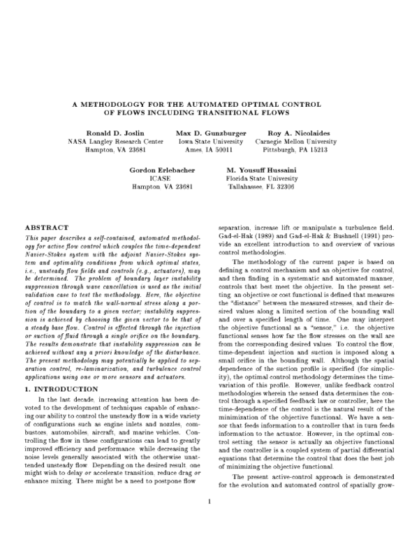 (PDF) A methodology for the automated optimal control of flows ...