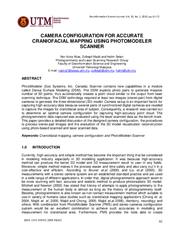 (PDF) Camera configuration for accurate craniofacial mapping using ...