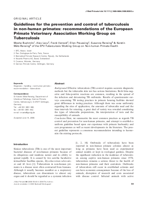(PDF) Guidelines for the prevention and control of tuberculosis in non ...
