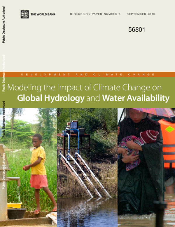 (PDF) Modeling the impact of climate change on global hydrology and water availability