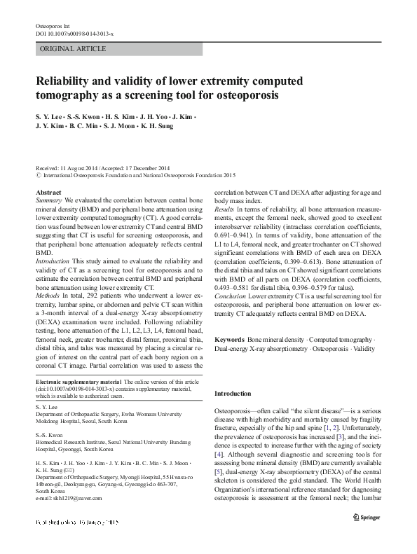 (PDF) Reliability and validity of lower extremity computed tomography as a screening tool for ...