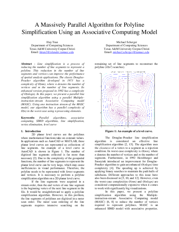 Pdf A Massively Parallel Algorithm For Polyline Simplification Using