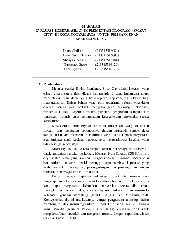 (PDF) EVALUASI KEBERHASILAN IMPLEMENTASI PROGRAM "SMART CITY" DI KOTA ...