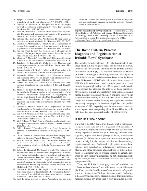 (PDF) The Rome Criteria Process: Diagnosis and Legitimization of ...