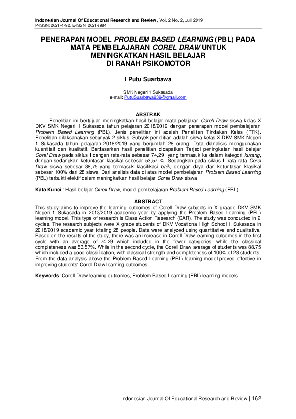 (PDF) Penerapan Model Problem Based Learning (PBL) Pada Mata ...