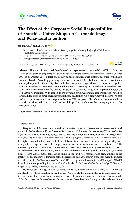 (PDF) The Effect of the Corporate Social Responsibility of Franchise ...