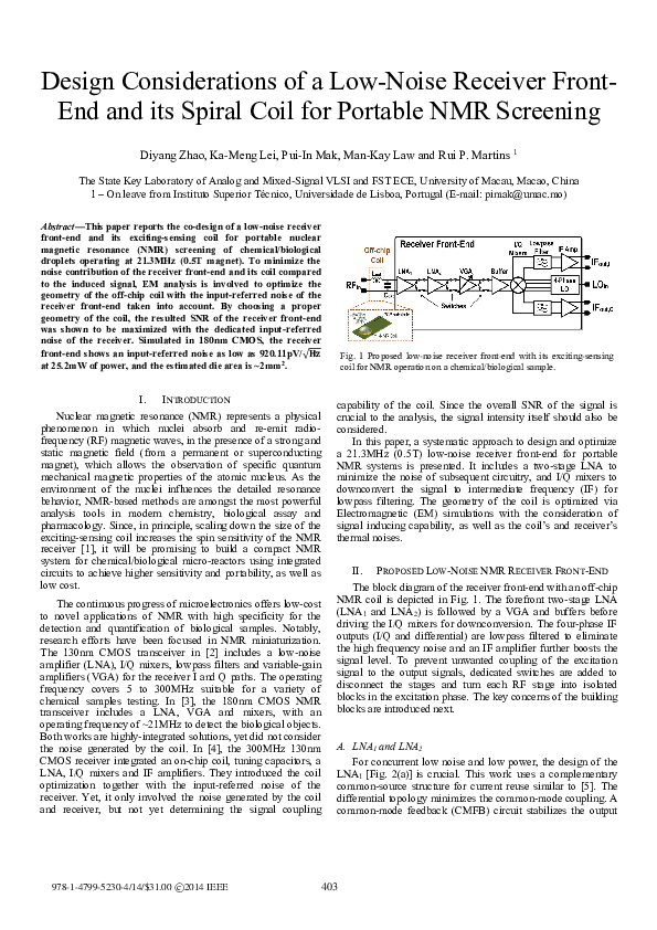 (PDF) Design considerations of a low-noise receiver front-end and its ...