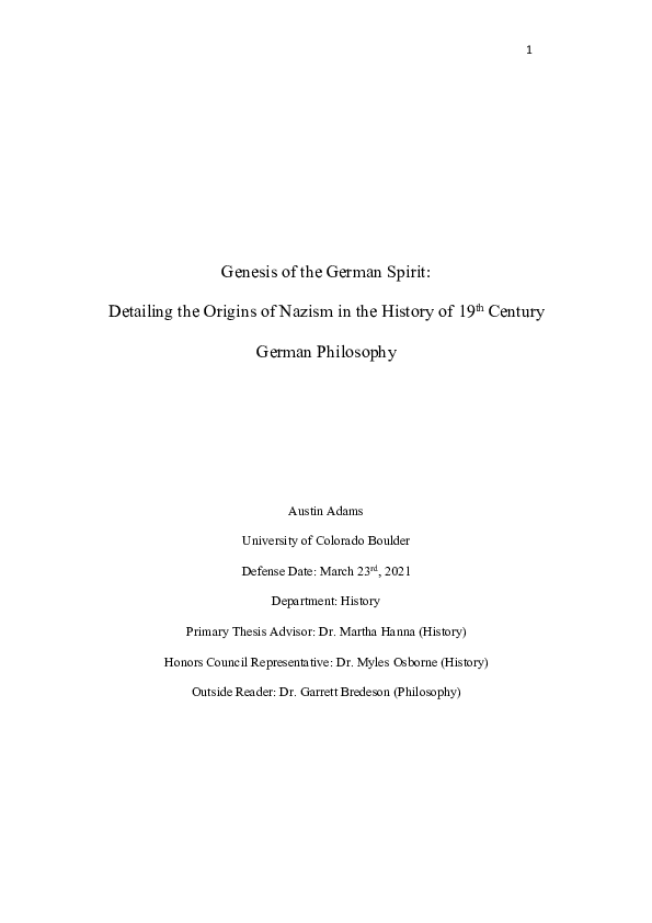 (PDF) Genesis of the German Spirit: Detailing the Origins of Nazism in ...