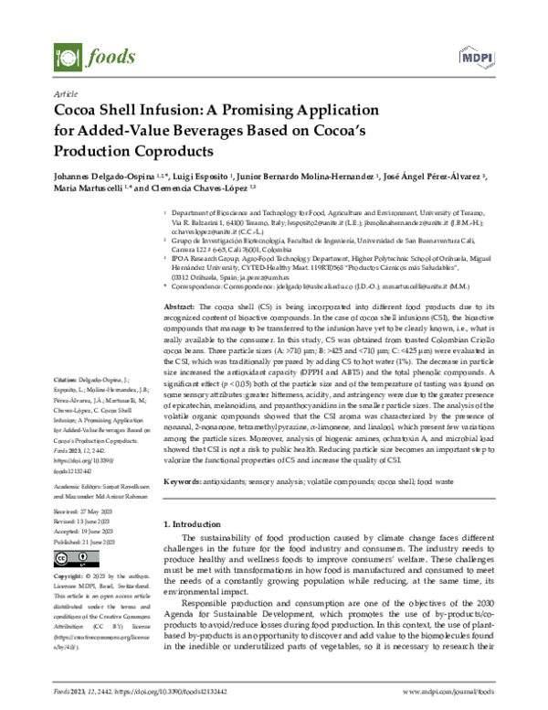 (PDF) Cocoa Shell Infusion: A Promising Application for Added-Value ...