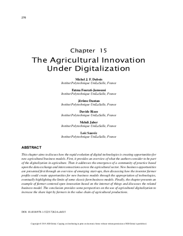 (PDF) The Agricultural Innovation Under Digitalization