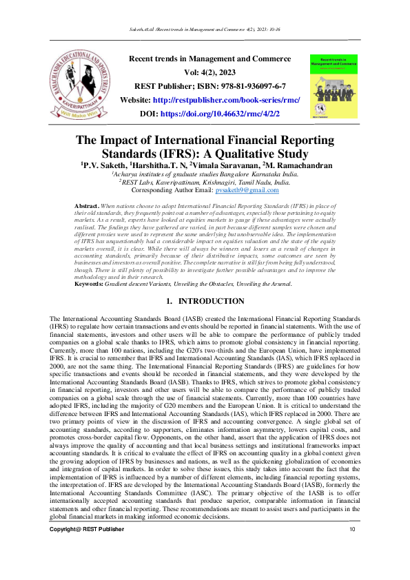 (PDF) The Impact of International Financial Reporting Standards (IFRS): A Qualitative Study