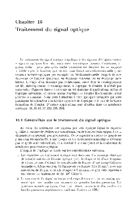 (PDF) Traitement du signal optique
