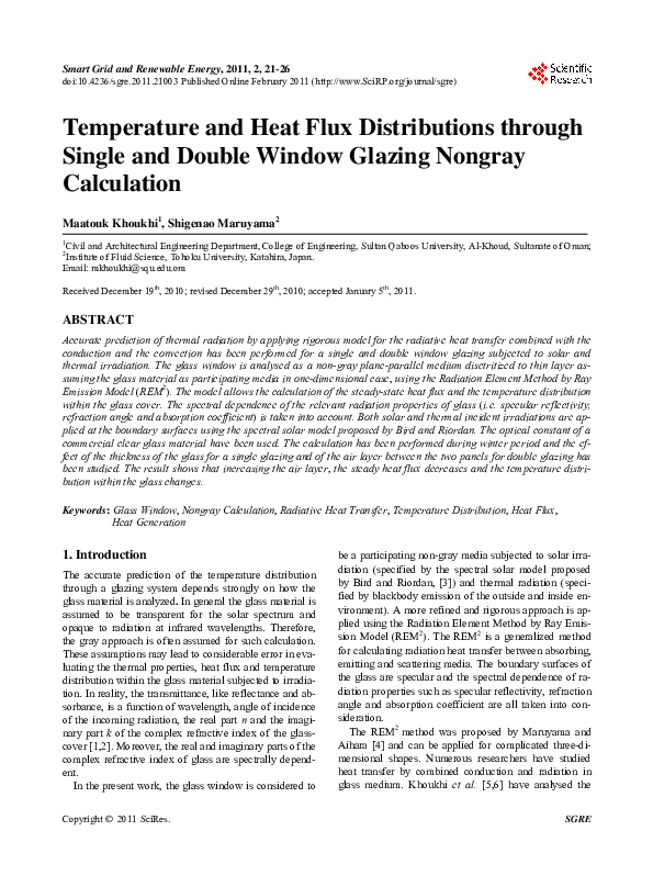 (PDF) Temperature and Heat Flux Distribution through Single and Double ...