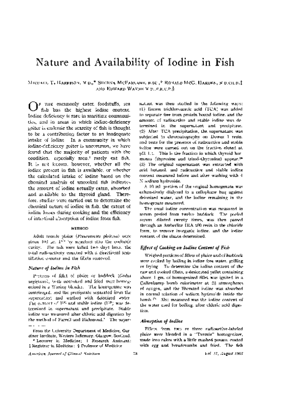 (PDF) Nature and Availability of Iodine in Fish