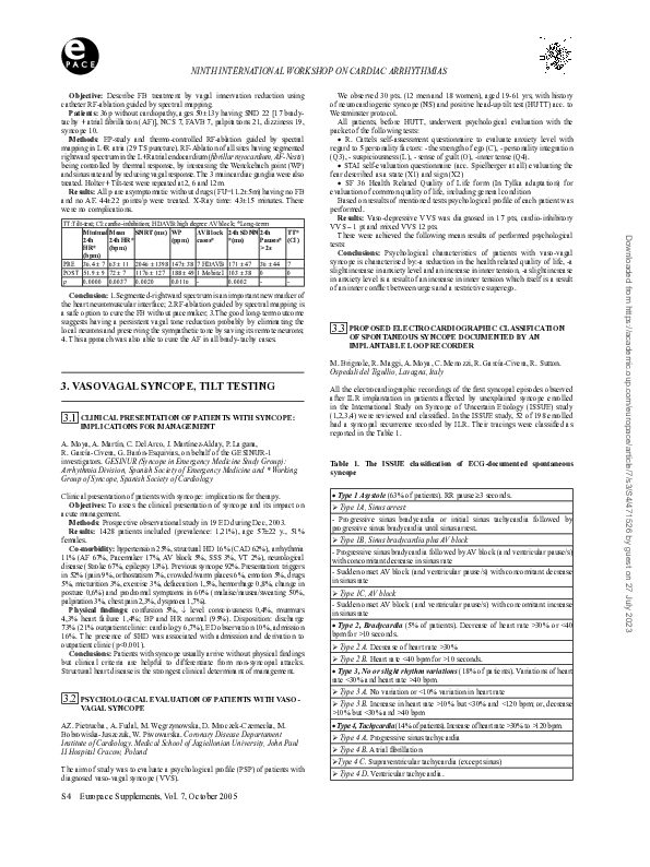 Pdf Clinical Presentation Of Patients With Syncope Implications For Management