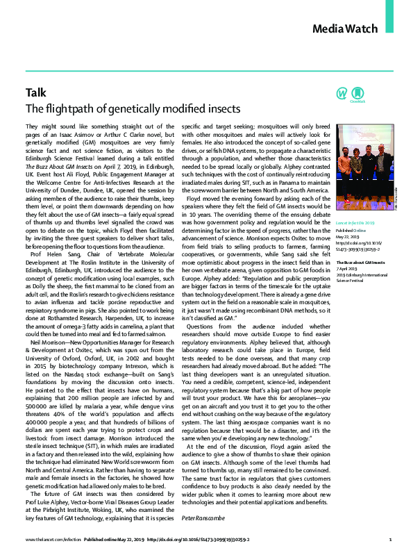 (PDF) The flightpath of genetically modified insects