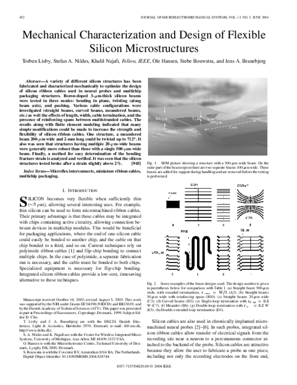 (PDF) Mechanical Characterization and Design of Flexible Silicon ...