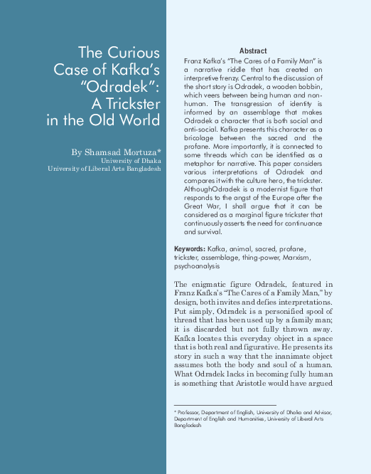 (PDF) The Curious Case of Kafka’s “Odradek”