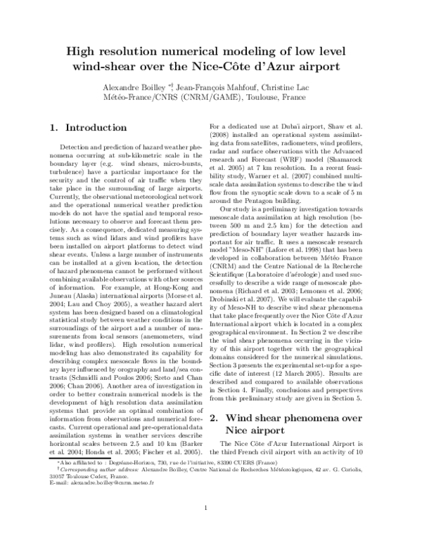 (PDF) High resolution numerical modeling of low level wind-shear over ...