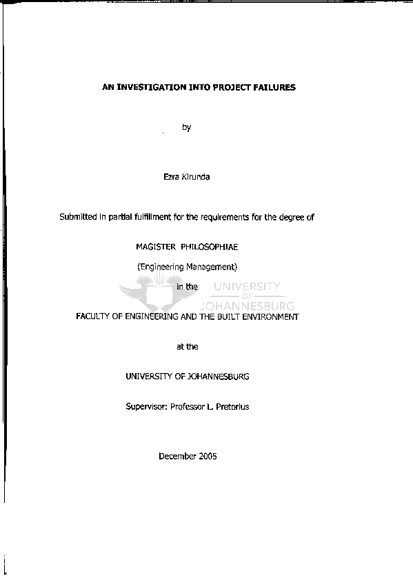 (PDF) An investigation into project failures