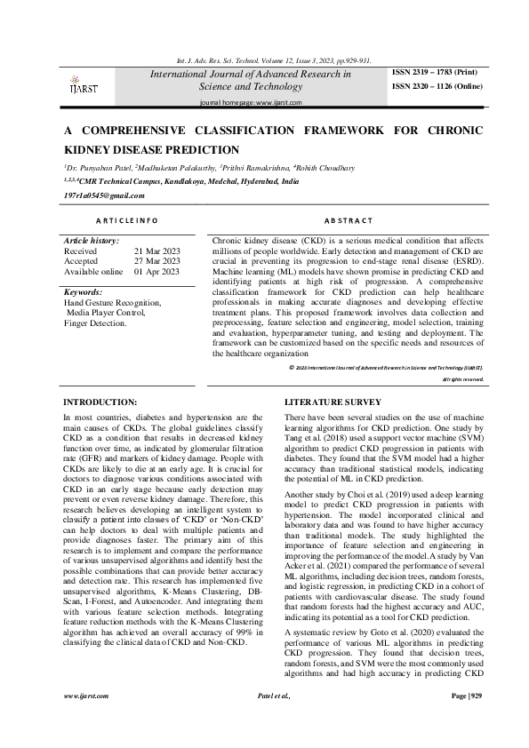 (PDF) A COMPREHENSIVE CLASSIFICATION FRAMEWORK FOR CHRONIC KIDNEY ...