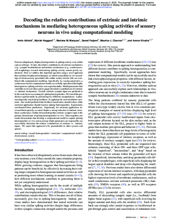 (PDF) Decoding the relative contributions of extrinsic and intrinsic mechanisms in mediating ...