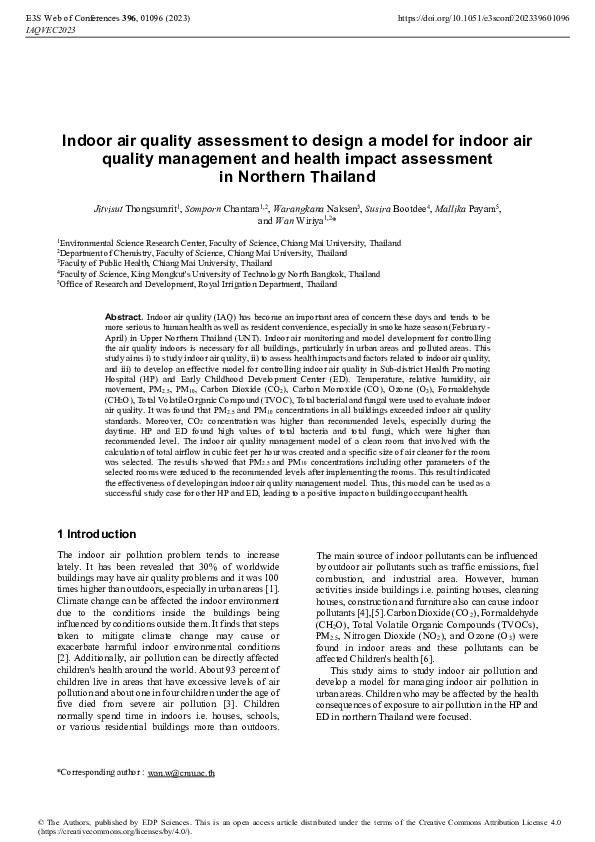 (PDF) Indoor air quality assessment to design a model for indoor air ...