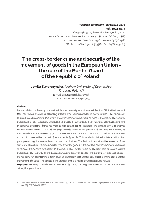 (PDF) The cross-border crime and security of the movement of goods in ...