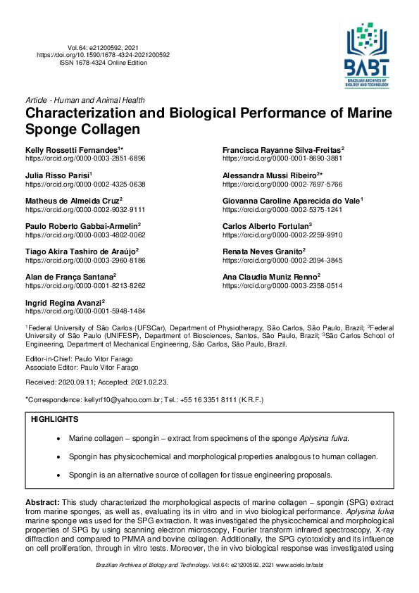 (PDF) Marine Sponge Collagen: Properties and Impact