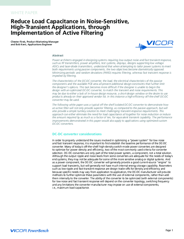 (PDF) Reduce Load Capacitance in Noise-Sensitive , High-Transient Applications , through ...