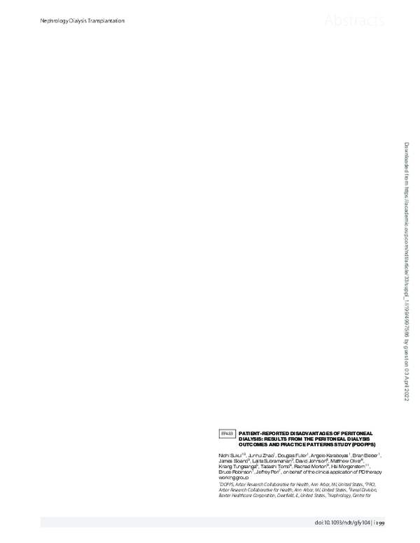 (PDF) FP483PATIENT-REPORTED Disadvantages of Peritoneal Dialysis ...