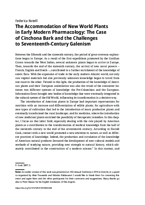 (PDF) The Accomodation of New World Plants in Early Modern Pharmacology ...