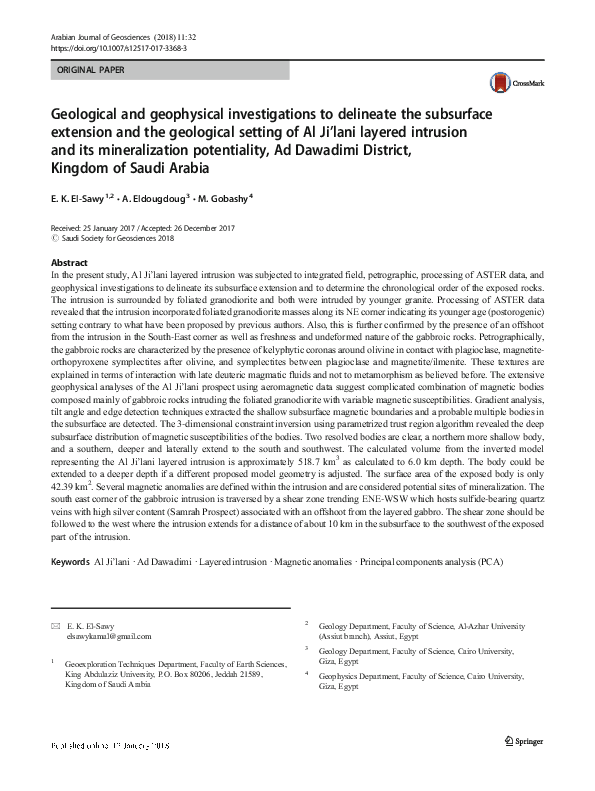 (PDF) Geological and geophysical investigations to delineate the ...