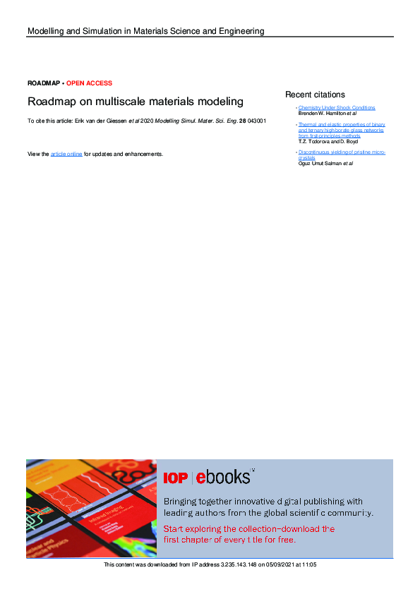 (PDF) Roadmap on multiscale materials modeling