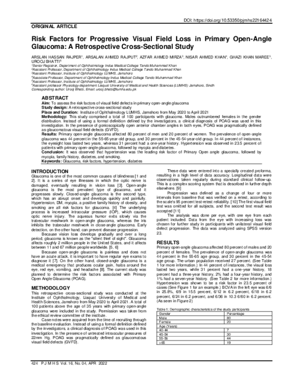 (PDF) ISK Factors for Progressive Visual Field Loss in Primary Open ...
